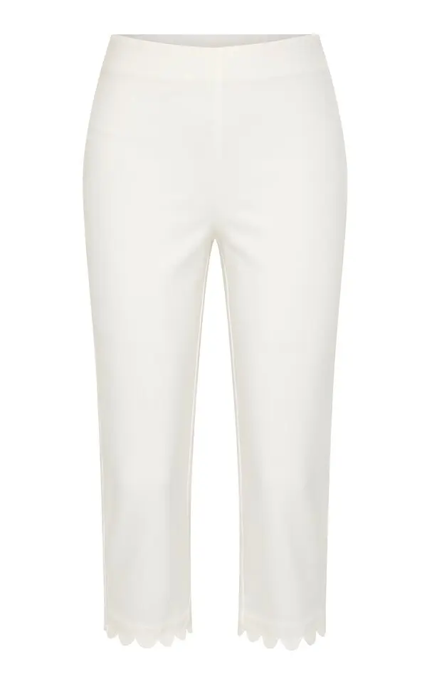 ROAME Alfie Scallop-hem Cotton-blend Capri Pants - Ivory