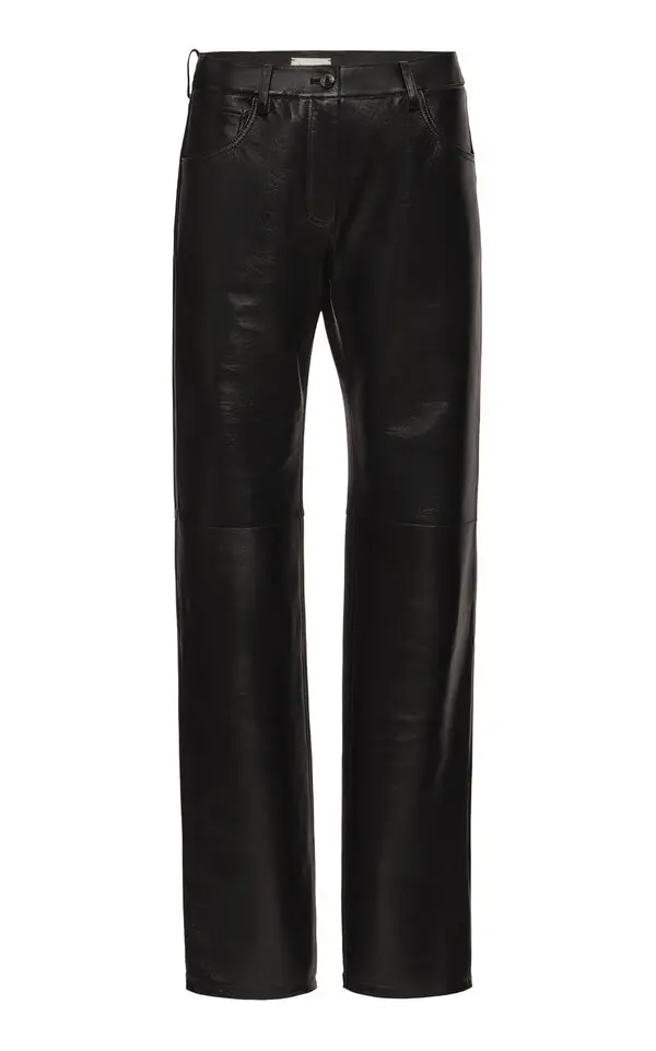 Magda Butrym Straight-leg Sheep Leather Pant - Black
