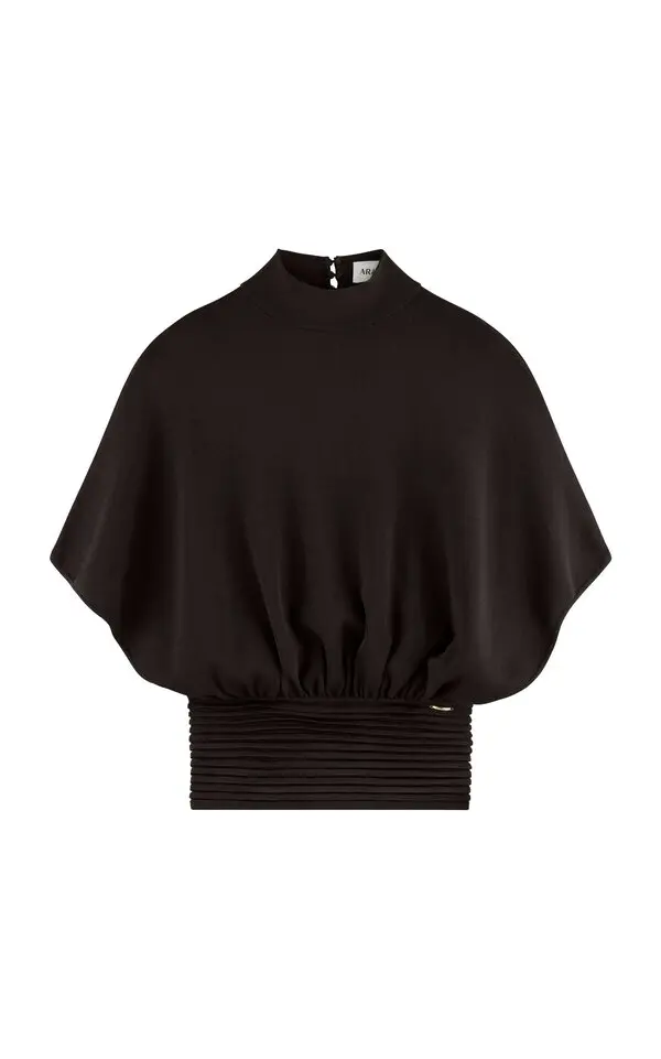 Arakii Mist High Collar Top Exclusive - Brown