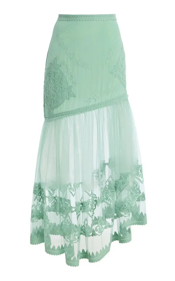Ulla Johnson Elspeth Silk Midi Skirt - Green