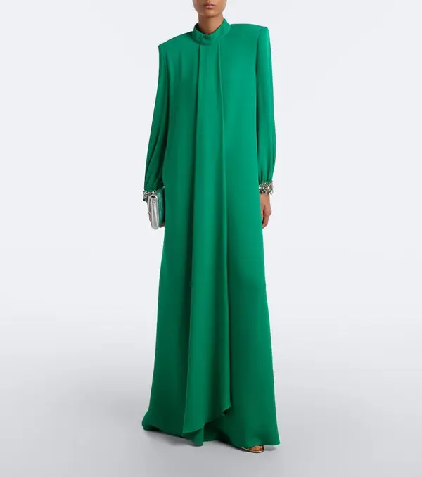 Valentino Garavani Cady Couture Crystal-embellished Silk Gown