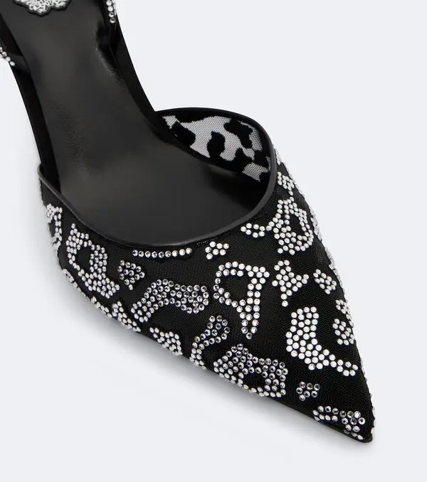 Rene Caovilla Embellished Mesh Slingback Pumps