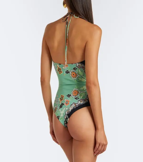 Roberto Cavalli Floral Halterneck Swimsuit