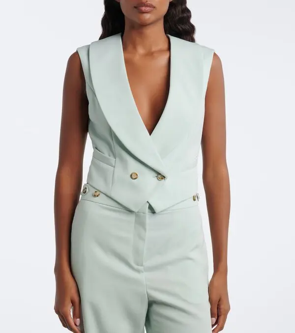 Stella McCartney Double Breasted Wool Vest With Belt