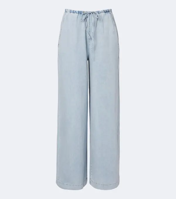 FRAME The Offshore Cotton-blend Wide-leg Pants - Blue