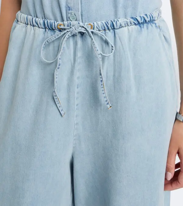 FRAME The Offshore Cotton-blend Wide-leg Pants - Blue