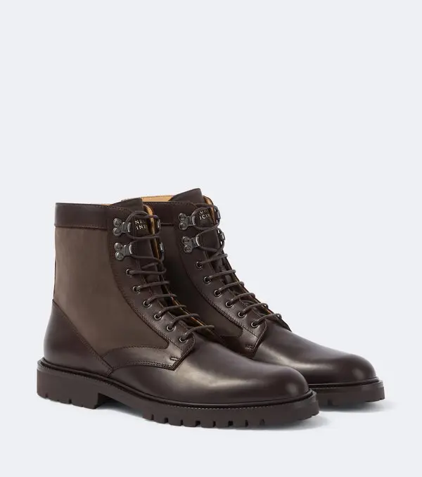 Brunello Cucinelli Leather Lace-up Boots - Brown