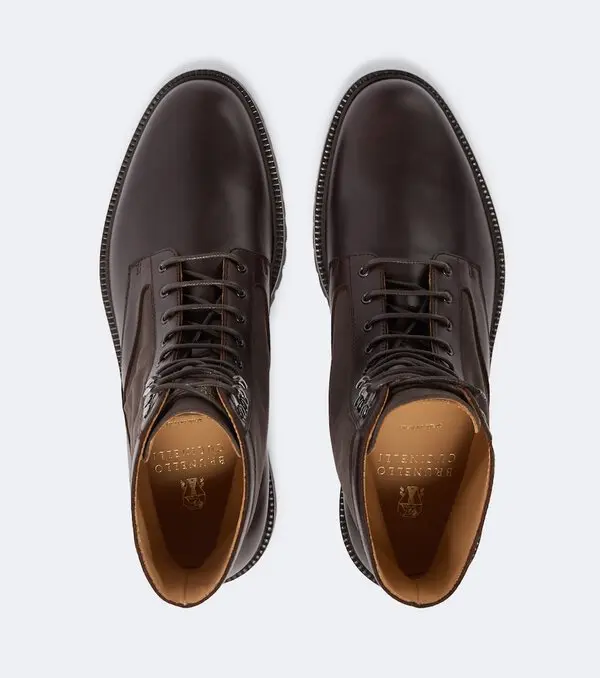 Brunello Cucinelli Leather Lace-up Boots