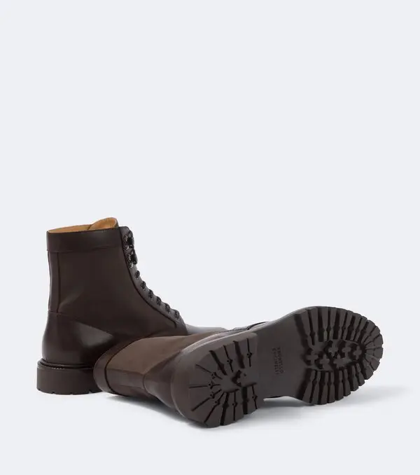 Brunello Cucinelli Leather Lace-up Boots