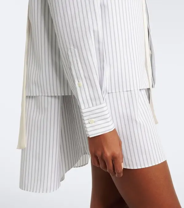 Sacai Layered Striped Cotton-blend Poplin Shirt