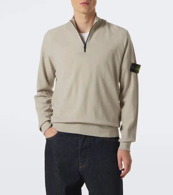 Stone Island Compass Wool-blend Zip-up Sweater