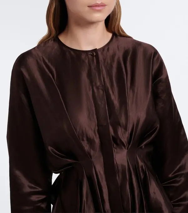 JOSEPH Erin Pleated Linen And Silk Blouse