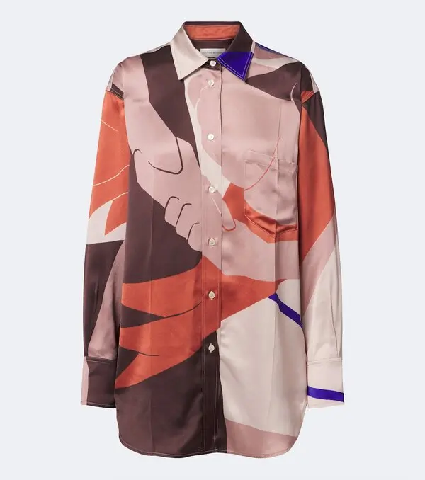 Victoria Beckham Printed Crepe Satin Shirt - Multicoloured