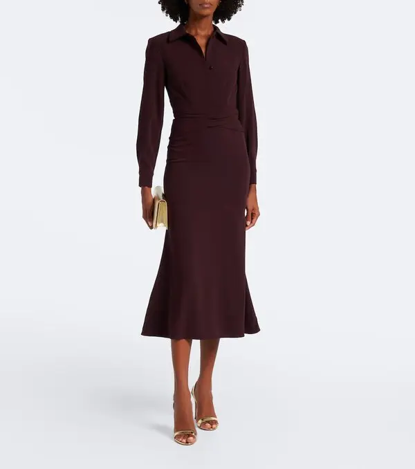 Roland Mouret Draped Crepe Midi Dress