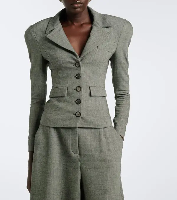 Magda Butrym Herringbone Wool-blend Jacket
