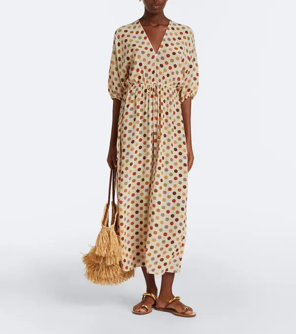 ERES Unexpected Polka-dot Silk Kaftan