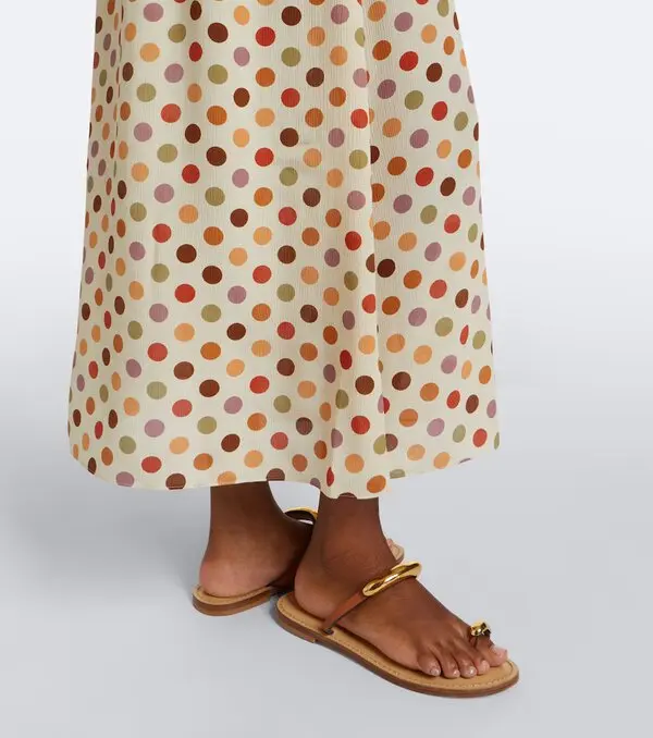ERES Polka Dot V-neck Silk Midi Dress