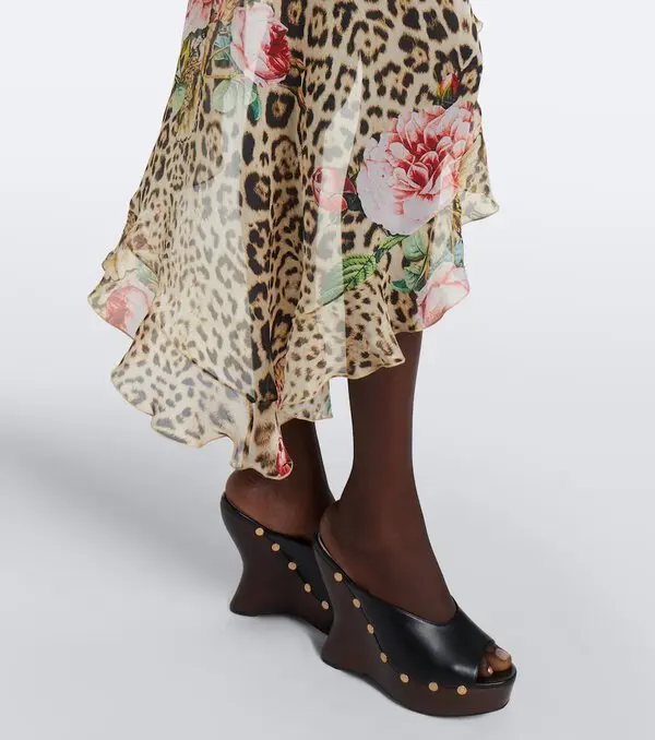 Roberto Cavalli Leopard-print Silk Beach Cover-up