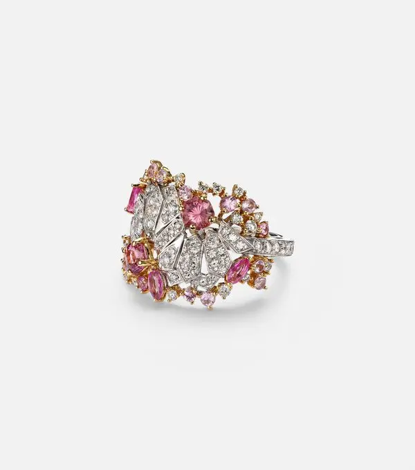 ANANYA Magnificent Jewels Volume 2 18kt Gold Pinky Ring With Gemstones - Silver