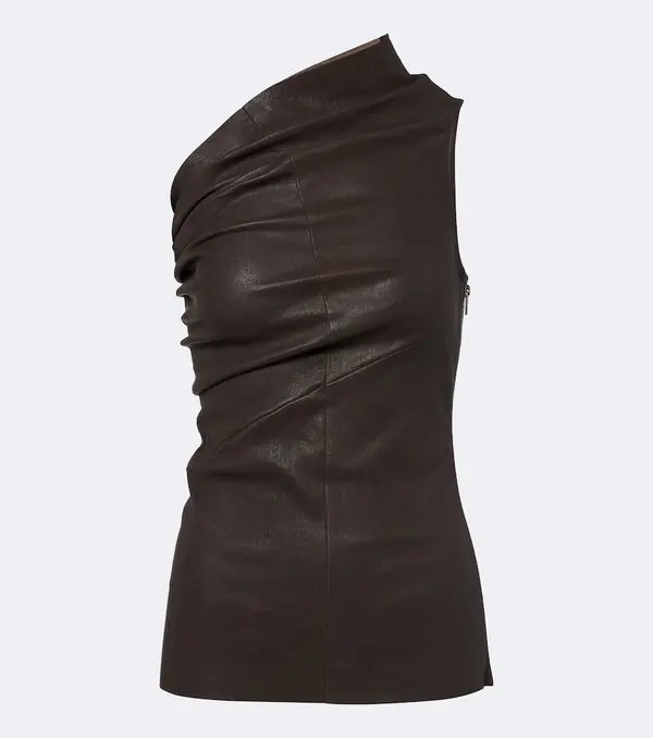 Rick Owens Athena One-shoulder Top - Brown