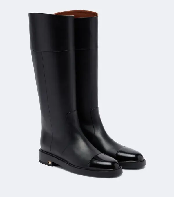 Valentino Garavani New Boot Leather Knee-high Boots - Black