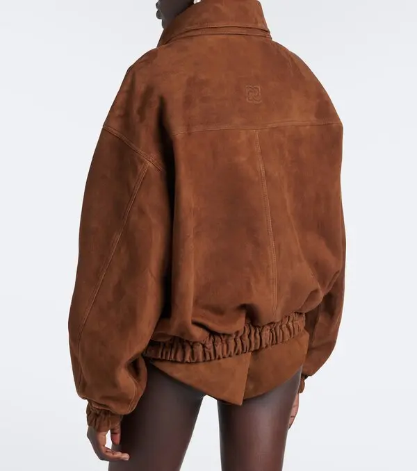 Magda Butrym Suede Bomber Jacket