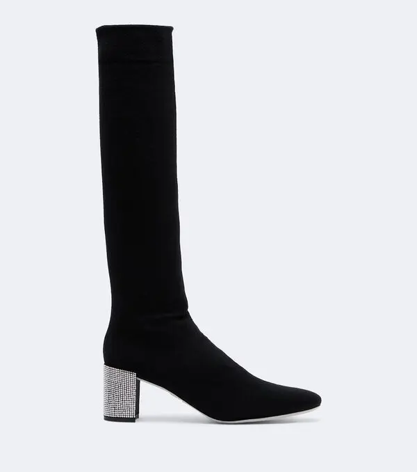Rene Caovilla Sonia Crystal-embellished Knee-high Boots