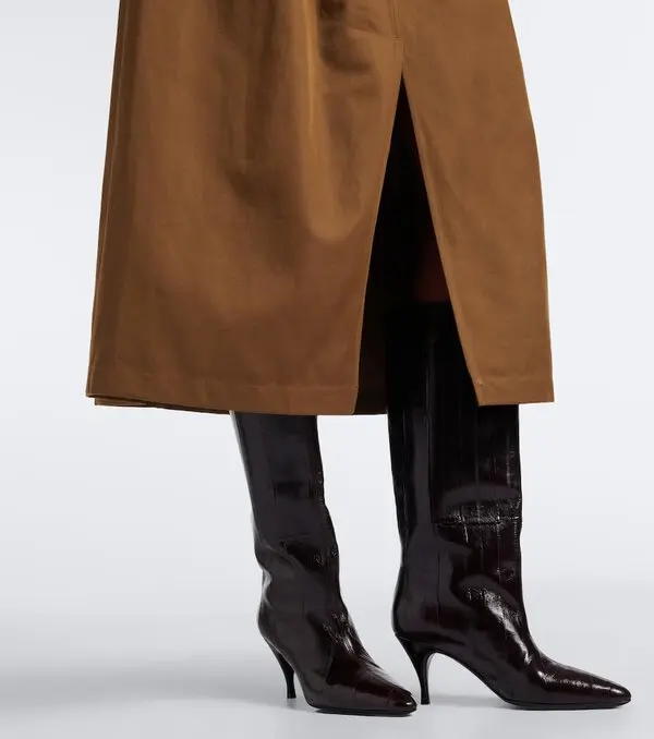 JOSEPH Kharis Cotton And Linen Twill Midi Skirt
