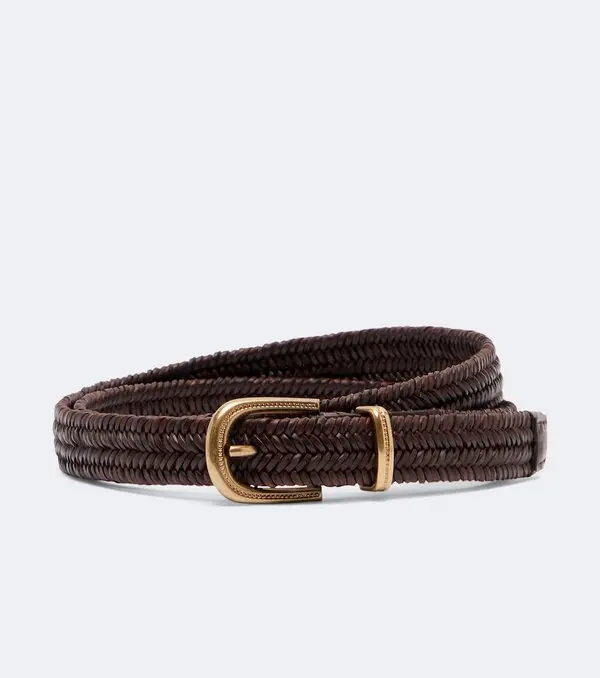 Brunello Cucinelli Woven Leather Belt - Brown