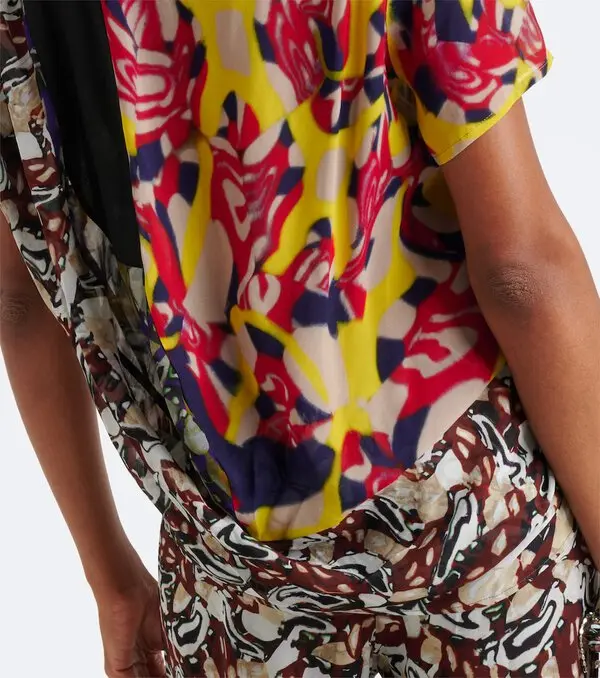 Dries Van Noten Printed Draped Top