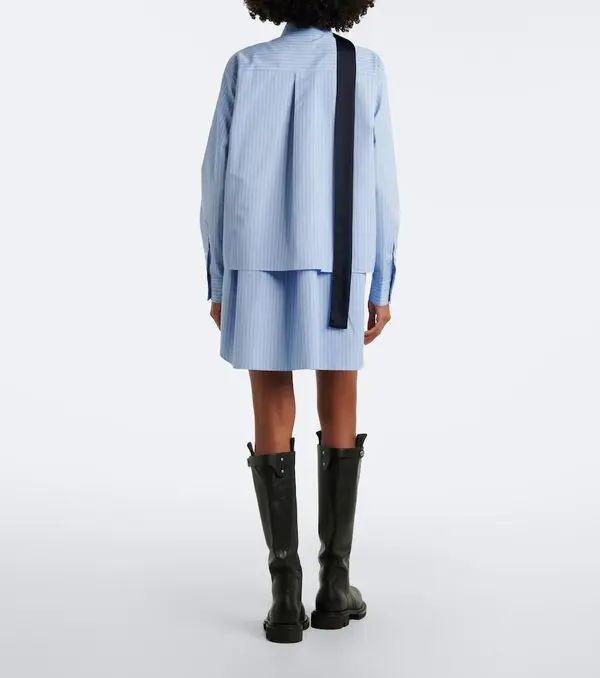 Sacai Layered Striped Cotton-blend Poplin Shirt