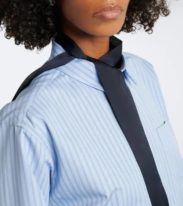 Sacai Layered Striped Cotton-blend Poplin Shirt