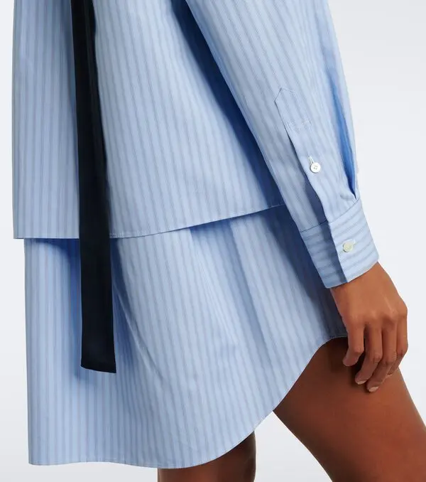 Sacai Layered Striped Cotton-blend Poplin Shirt