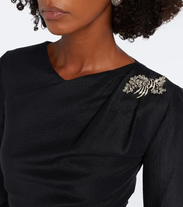Roland Mouret Crystal-embellished Jacquard Midi Dress
