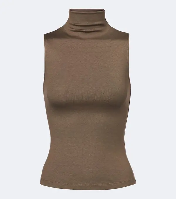 Ralph Lauren Silk-blend Turtleneck Top - Brown