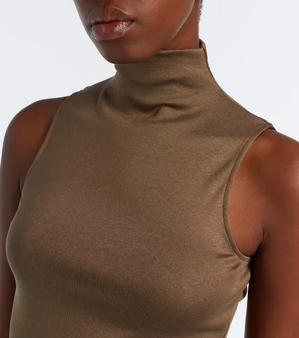 Ralph Lauren Silk-blend Turtleneck Top - Brown