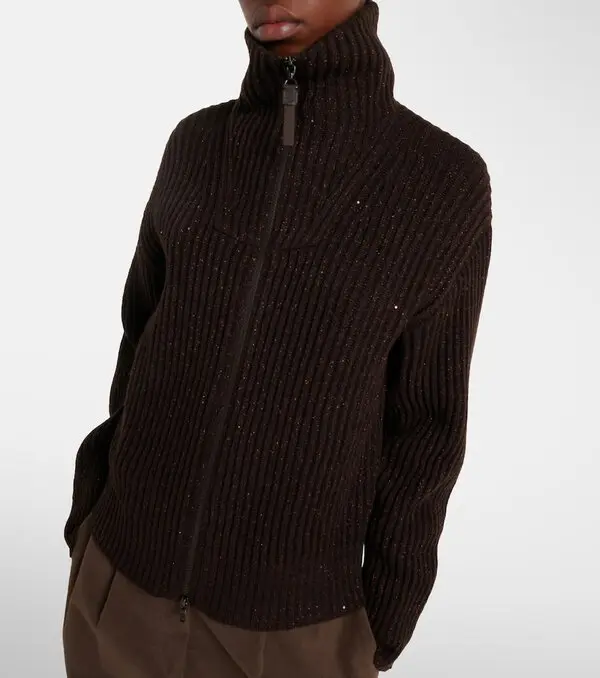 Brunello Cucinelli Monili Zip-up Sweater