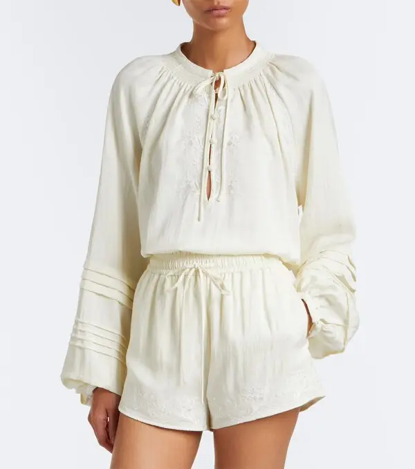 XU ZHI Oversized Embroidered Blouse