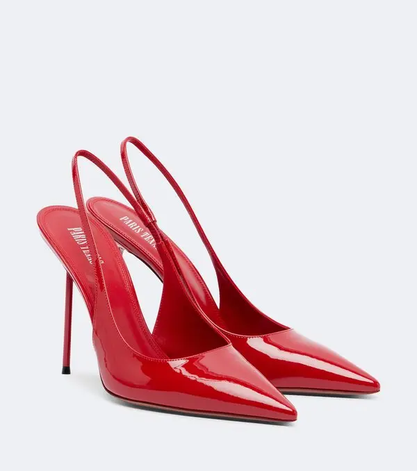 Paris Texas Lidia Patent Leather Slingback Pumps - Red