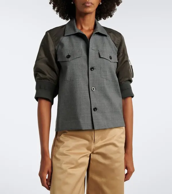 Sacai Wool Twill And Technical Jacket