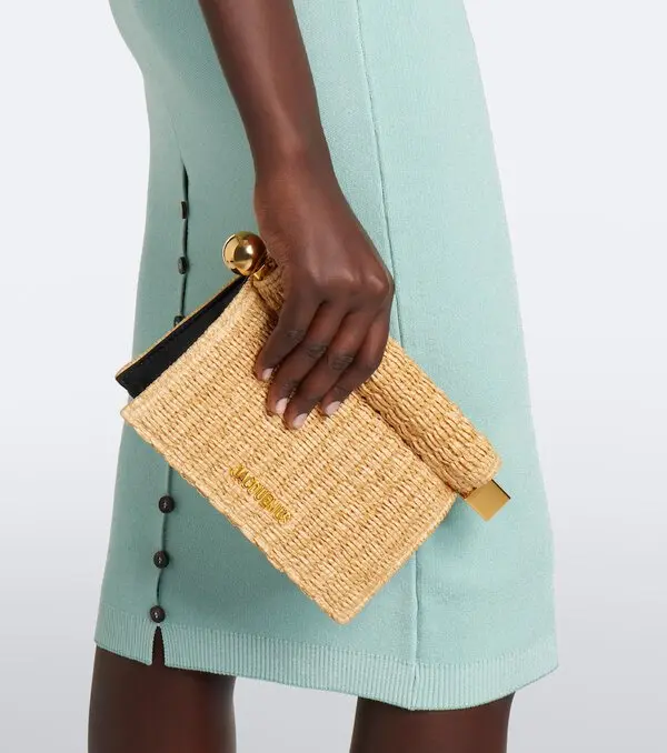 Jacquemus Rond Carre Small Raffia-effect Clutch