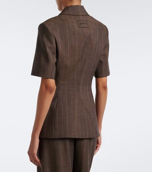 GANNI Striped Wool Blazer