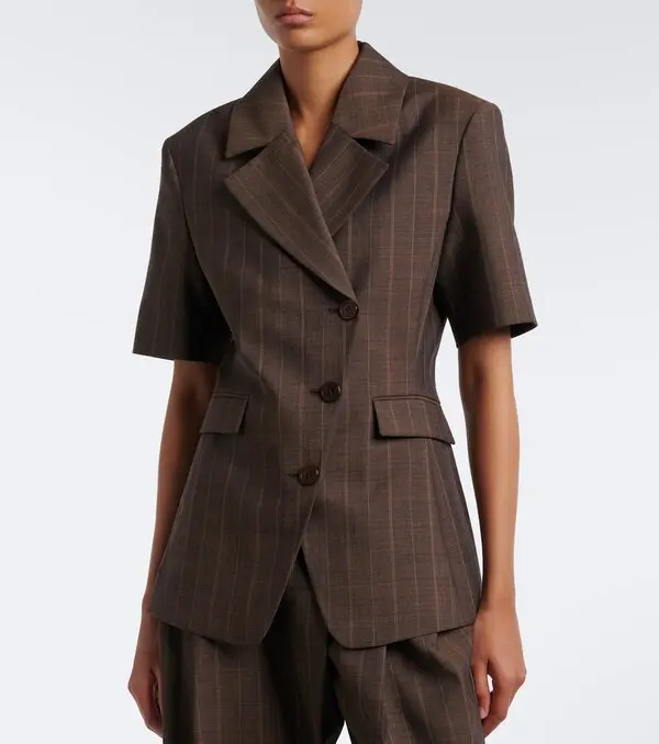 GANNI Striped Wool Blazer