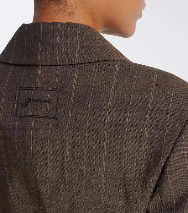 GANNI Striped Wool Blazer