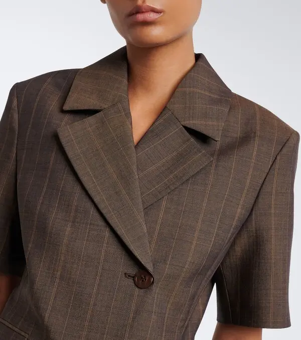 GANNI Striped Wool Blazer