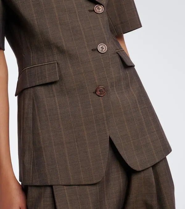 GANNI Striped Wool Blazer