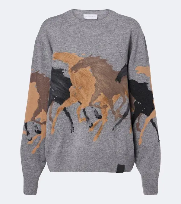 Stella McCartney Intarsia Virgin Wool Sweater - Grey