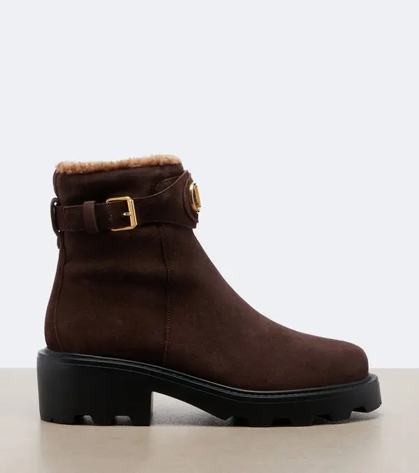 Valentino Garavani Vlogo Suede Ankle Boots