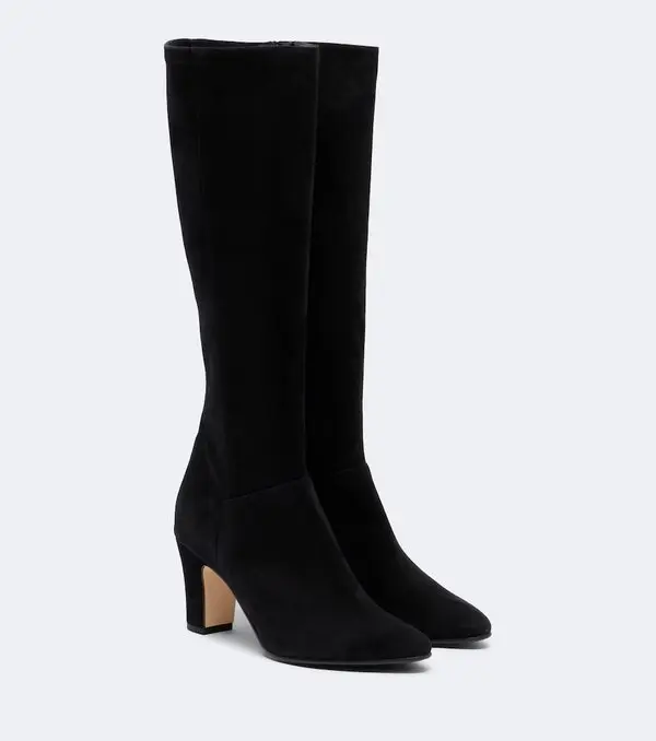 Manolo Blahnik Pitana Suede Knee-high Boots - Black