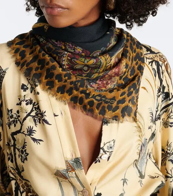 Etro Printed Modal And Cashmere Scarf